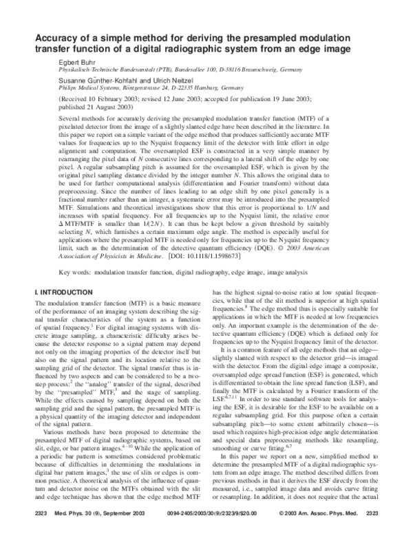 (PDF) Accuracy of a simple method for deriving the presampled ...