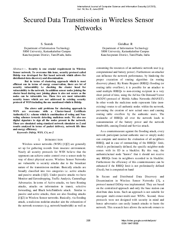 (PDF) Secured Data Transmission in Wireless Sensor Networks