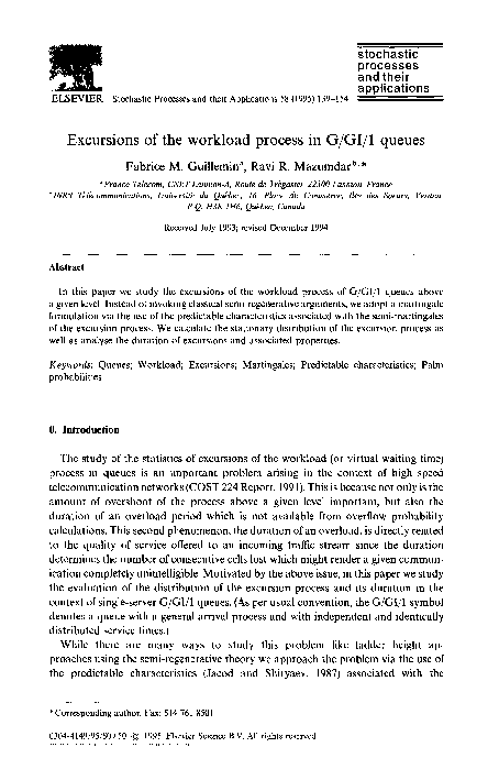 (PDF) Excursions of the workload process in G/GI/1 queues