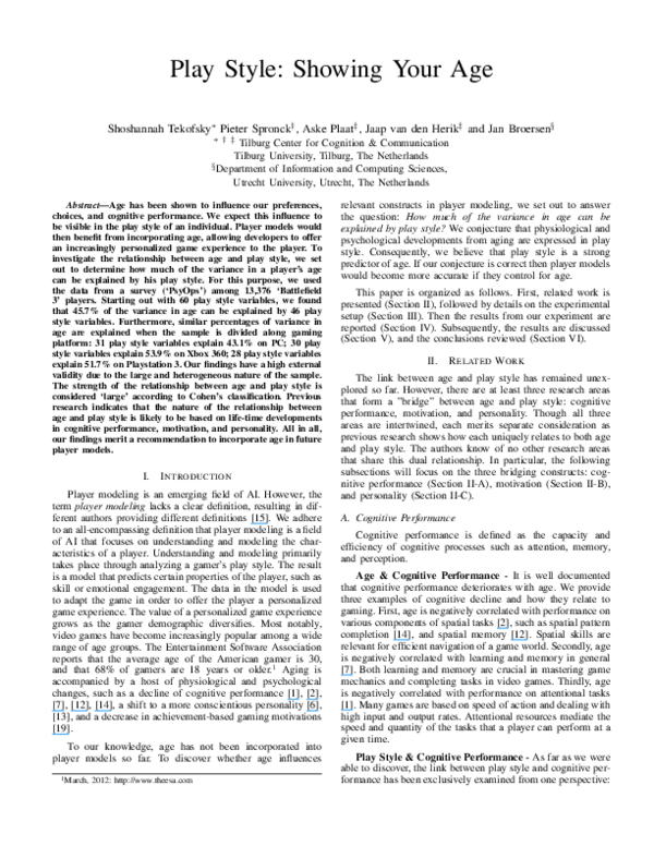 (PDF) Play style: Showing your age