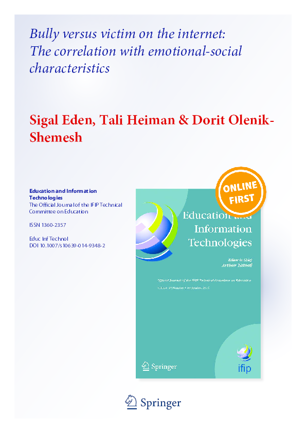 (PDF) Bully versus victim on the internet: The correlation with ...