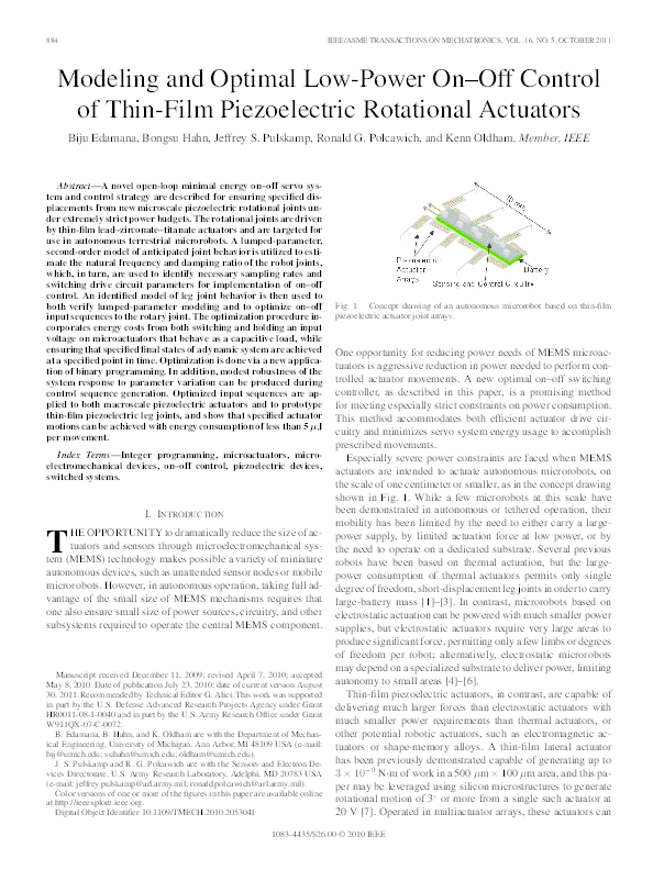 (PDF) Modeling and Optimal Low-Power On–Off Control of Thin-Film Piezoelectric Rotational Actuators
