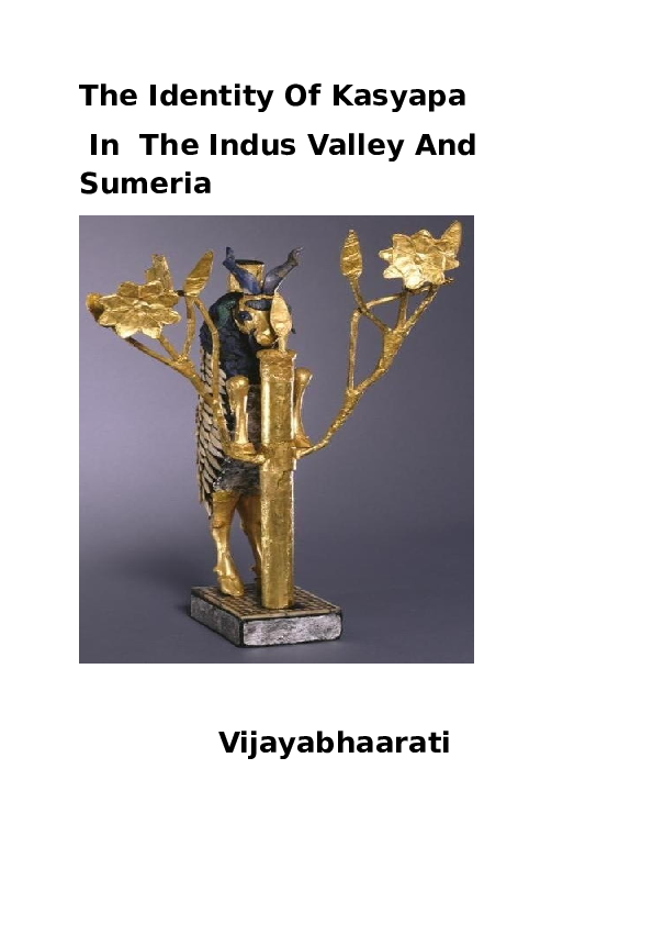 (DOC) The Identity Of Kasyapa In The Indus Valley And Sumeria