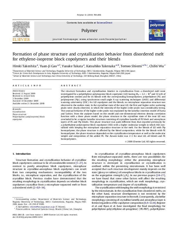 (PDF) Formation of phase structure and crystallization behavior in ...