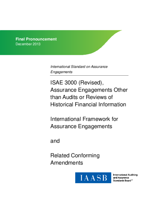 (PDF) ISAE 3000 Revised for IAASB