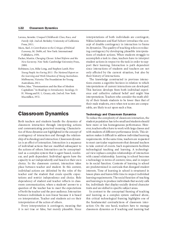 (PDF) Classroom Dynamics