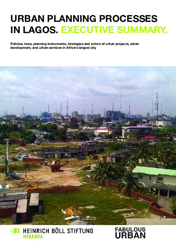 (PDF) Urban Planning Processes in Lagos. Executive Summary. Policies ...