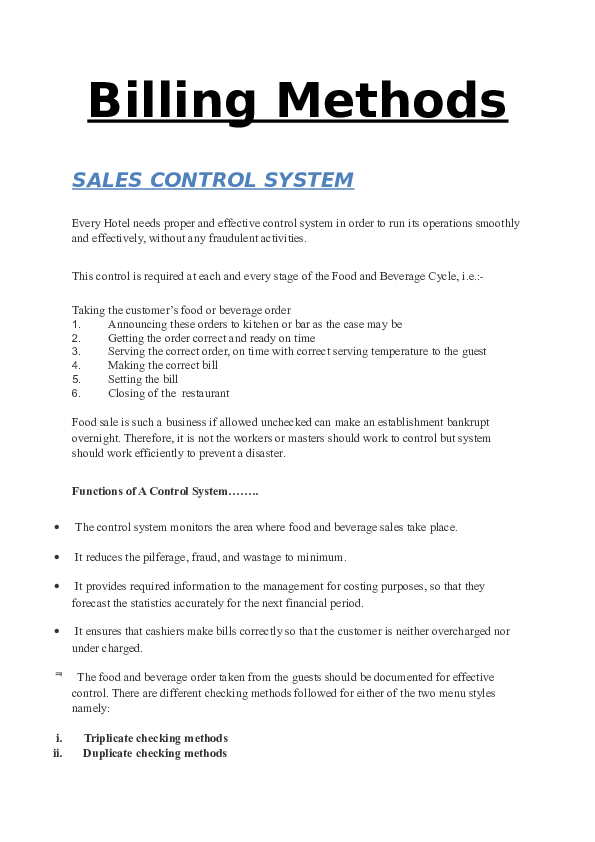 (DOC) Billing Methods SALES CONTROL SYSTEM