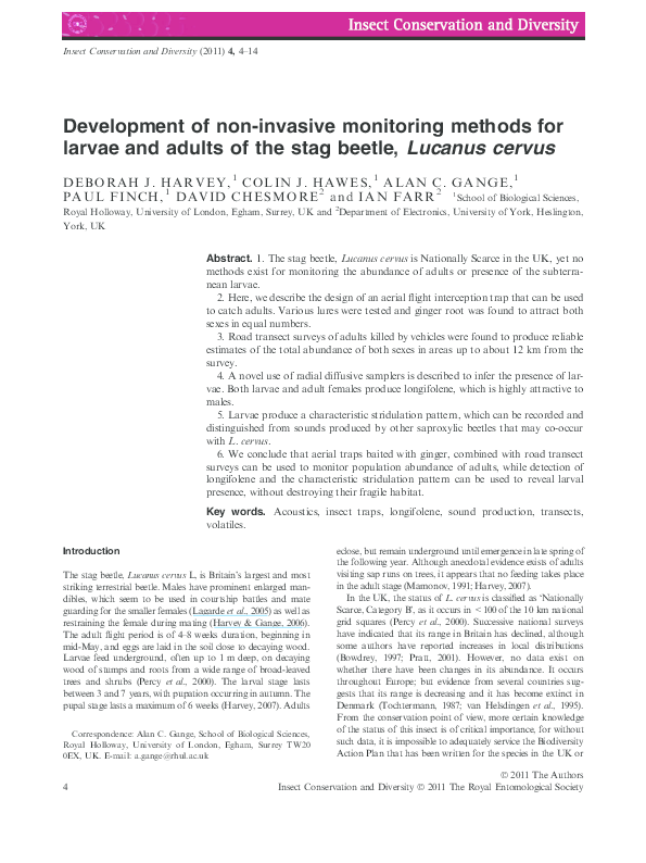 (PDF) Development of non-invasive monitoring methods for larvae and ...