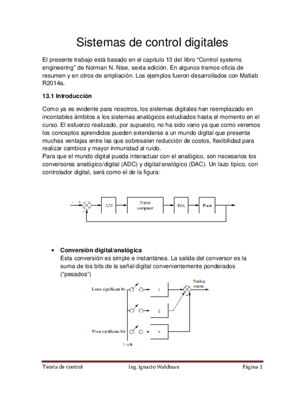 (PDF) Introducción al control digital