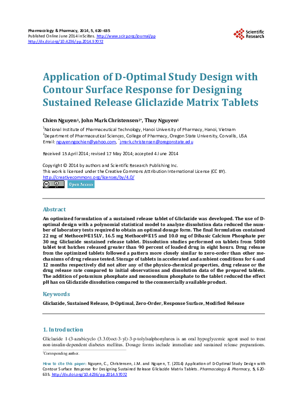 (PDF) Application of D-Optimal Study Design with Contour Surface ...