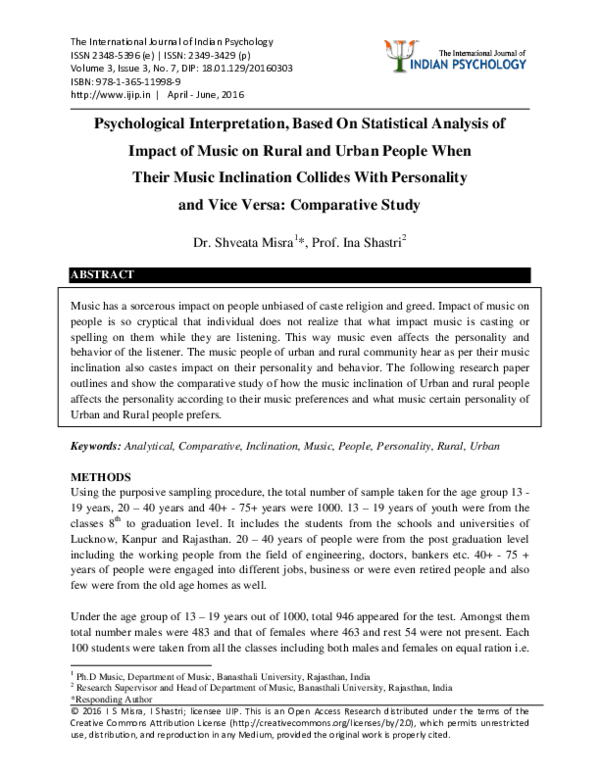 (PDF) Psychological Interpretation, Based On Statistical Analysis of ...