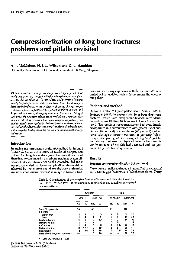 (PDF) Compression-fixation of long bone fractures: problems and ...