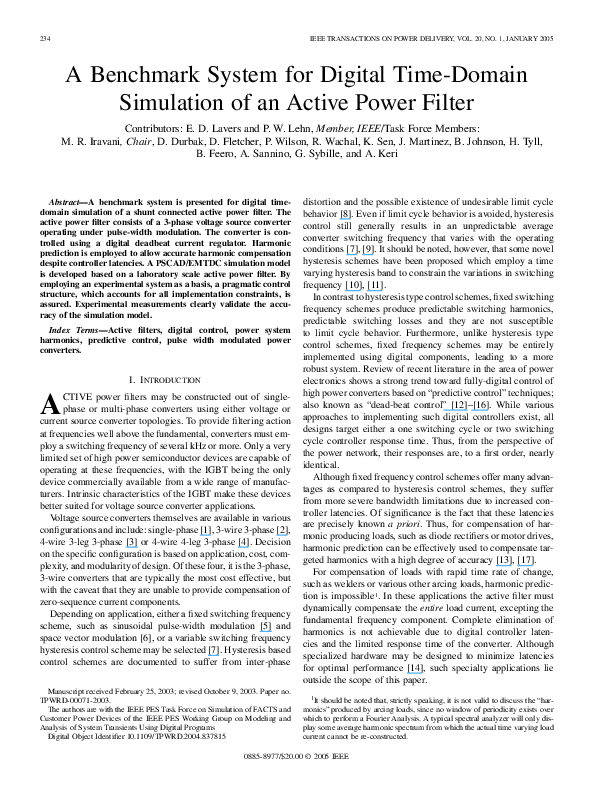 Pdf A Benchmark System For Digital Time Domain Simulation Of A Pulse