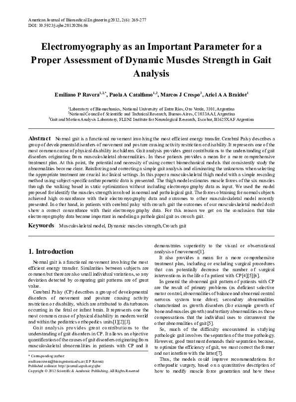 (PDF) Electromyography as an Important Parameter for a Proper ...