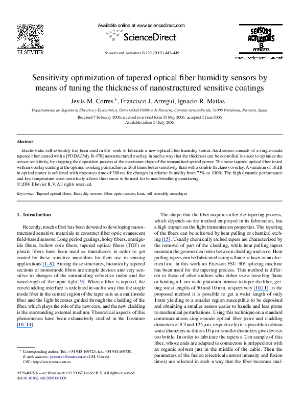 (PDF) Tapered Plastic Optical Fiber Coated With HEC/PVDF for Measurement of Relative Humidity ...