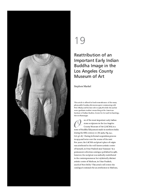 (PDF) Reattribution of an Important Early Indian Buddha Image in the ...