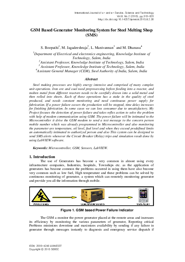 (PDF) GSM Based Generator Monitoring System for Steel Melting Shop (SMS