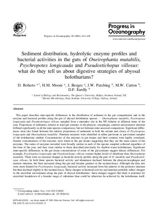 (PDF) Sediment distribution, hydrolytic enzyme profiles and bacterial ...