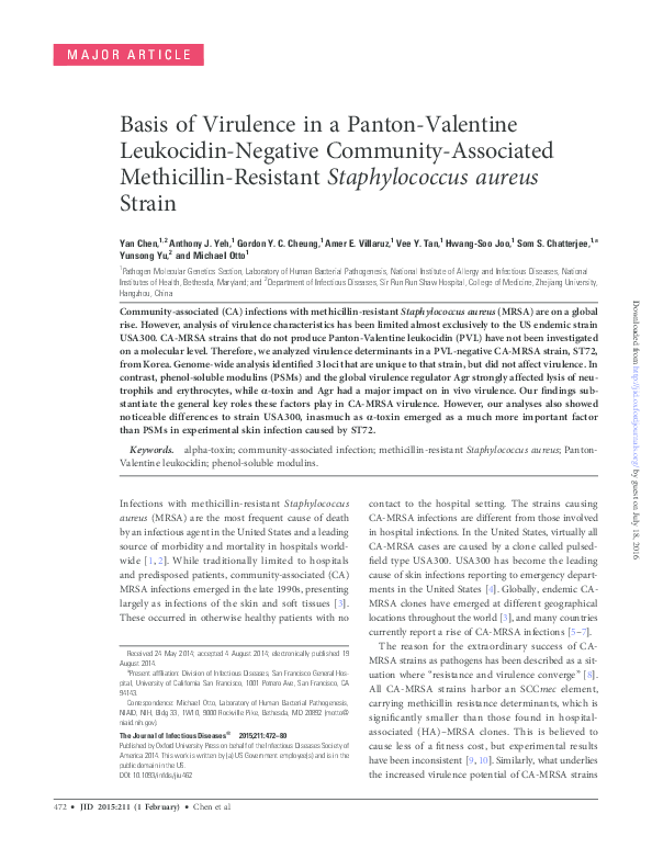 (PDF) Basis of Virulence in a Panton-Valentine Leukocidin-Negative Community-Associated ...
