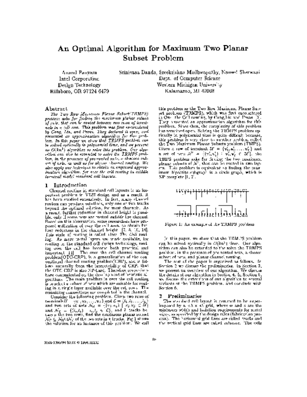 (PDF) An optimal algorithm for maximum two planar subset problem [VLSI layout]