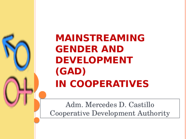 (PPT) Mainstreaming GAD (1)