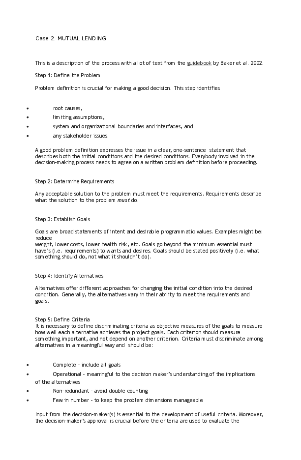 (DOC) Case 2. MUTUAL LENDING | sheena oracoy - Academia.edu