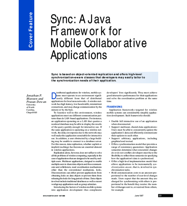 (PDF) Sync: a Java framework for mobile collaborative applications