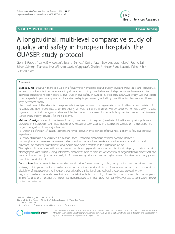 (PDF) A longitudinal, multi-level comparative study of quality and ...