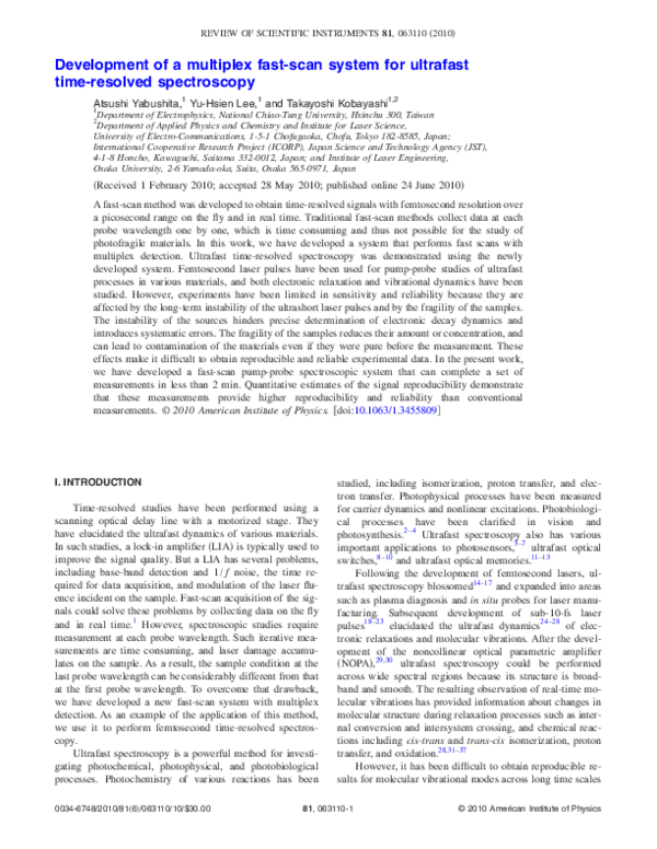 Pdf Development Of A Multiplex Fast Scan System For Ultrafast Time