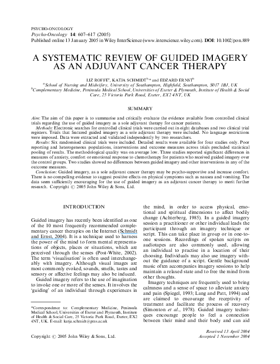 (PDF) Roffe%2C L. - Systematic review - Psycho-Oncology 2005