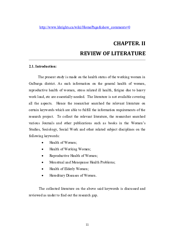 CHAPTER. II REVIEW OF LITERATURE