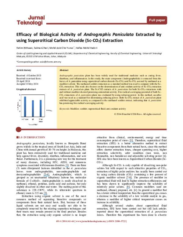 Pdf Efficacy Of Biological Activity Of Andrographis Paniculata