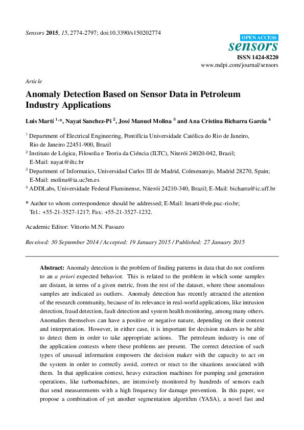 (PDF) Anomaly detection based on sensor data in petroleum industry ...
