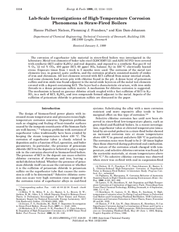 (PDF) Lab-Scale Investigations of High-Temperature Corrosion Phenomena in Straw-Fired Boilers