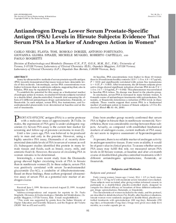 (PDF) Antiandrogen Drugs Lower Serum Prostate-Specific Antigen (PSA ...