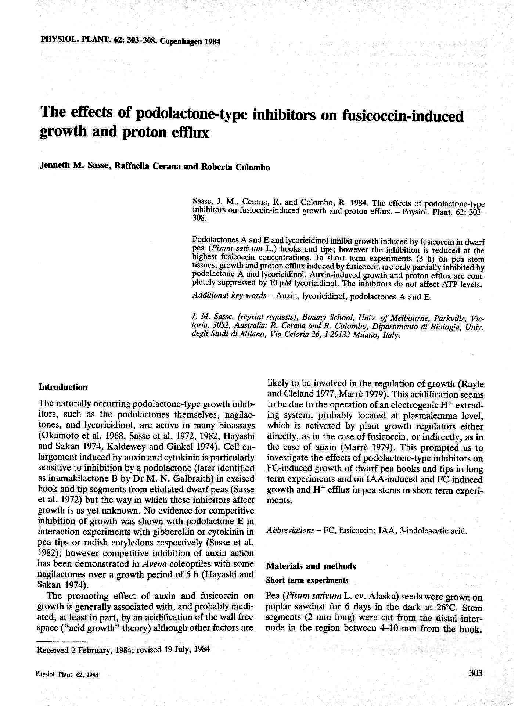 (PDF) The effects of podolactone-type inhibitors on fusicoccin-induced ...