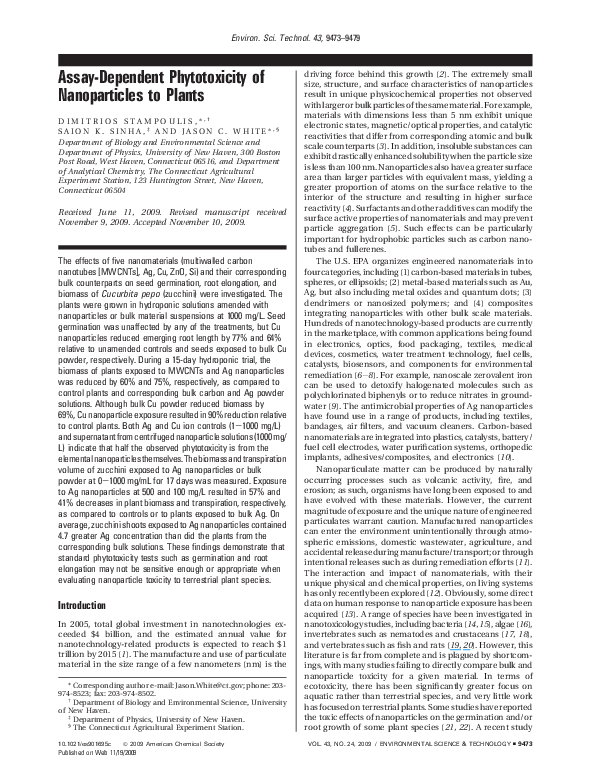 (PDF) Assay-Dependent Phytotoxicity of Nanoparticles to Plants
