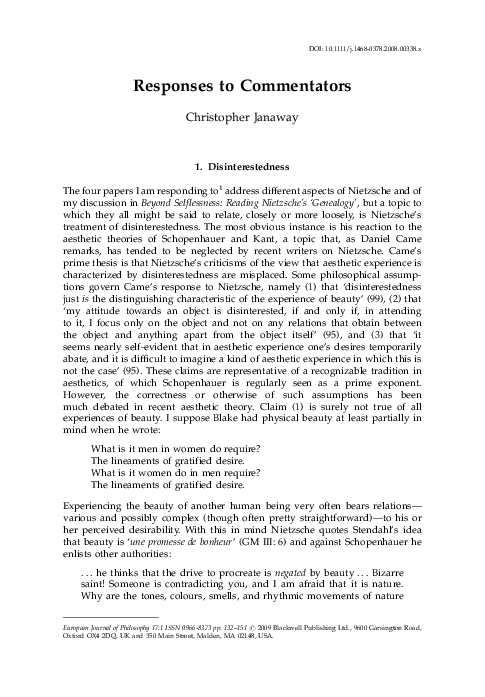 (PDF) Responses to Commentators