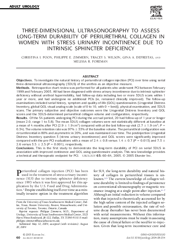 (PDF) Persistence of injectable collagen in human urethra: Case report ...