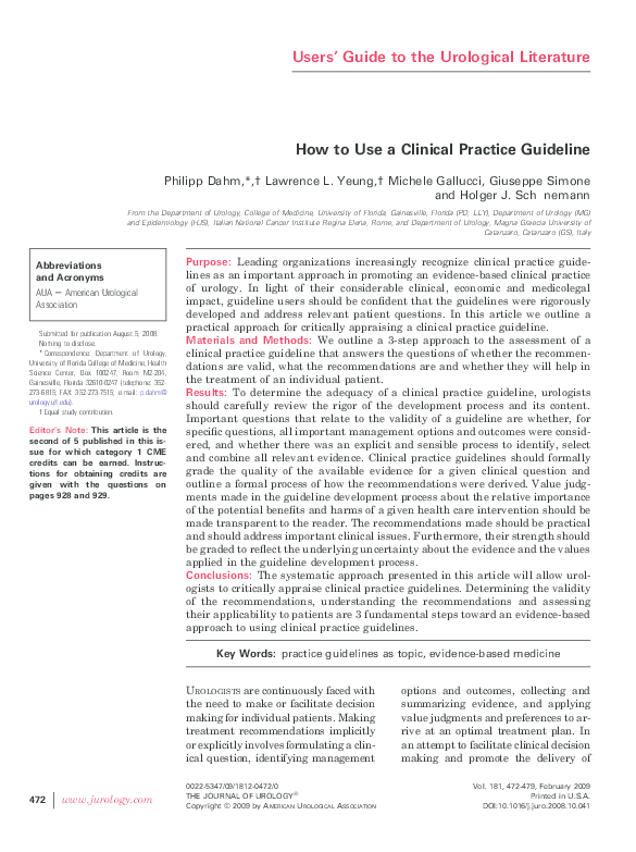 (PDF) How to Use a Clinical Practice Guideline