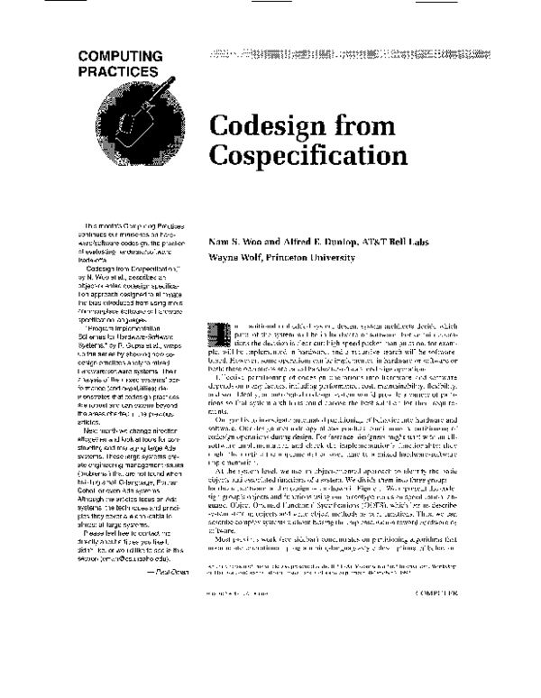 (PDF) Codesign from cospecification
