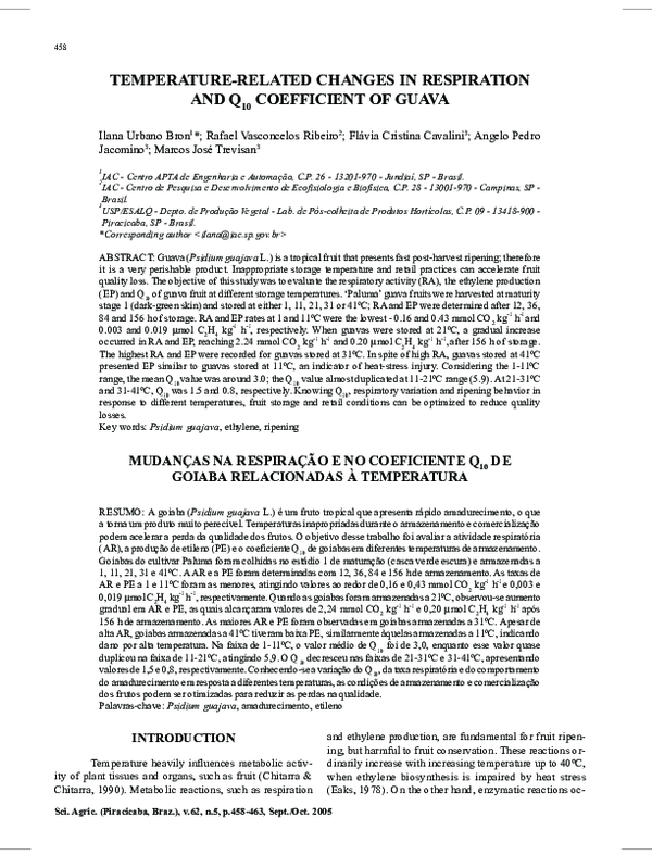(PDF) Temperature-related changes in respiration and Q10 coefficient of ...