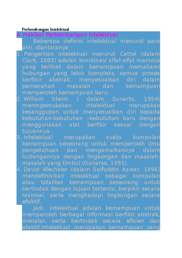 (DOC) Perkembangan Intelektual