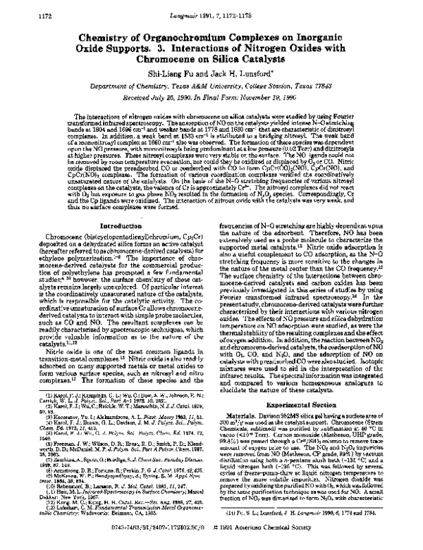 (PDF) Chemistry of organochromium complexes on inorganic oxide supports ...