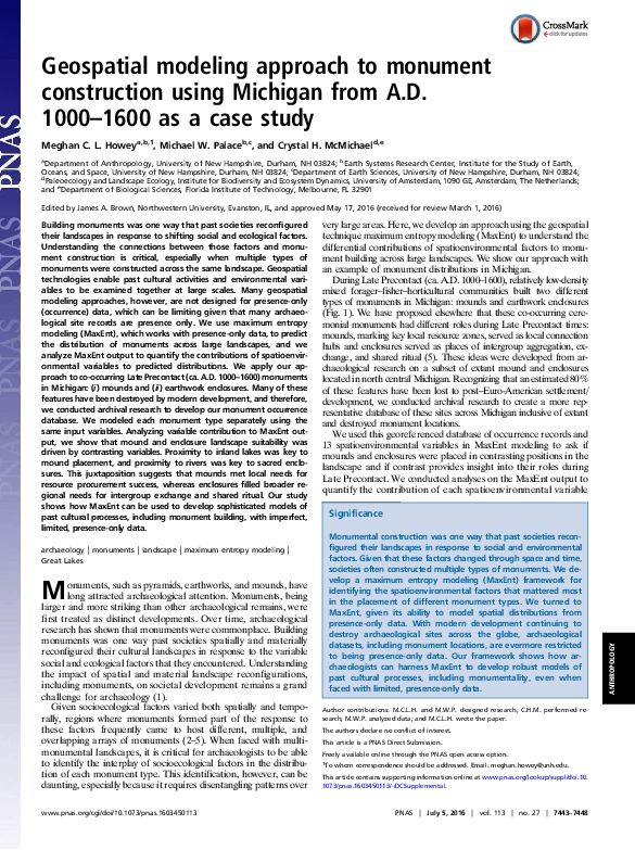 (PDF) Geospatial modeling approach to monument construction using ...