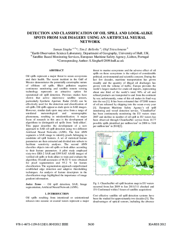(PDF) Detection and classification of oil spill and look-alike spots from SAR imagery using an ...