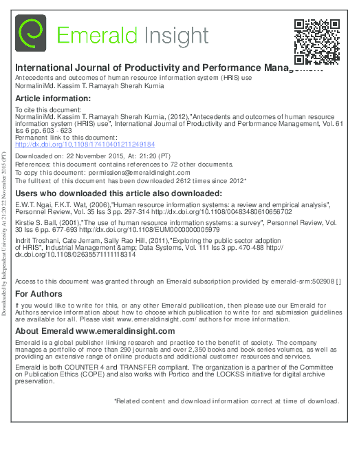 (PDF) International Journal of Productivity and Performance Management