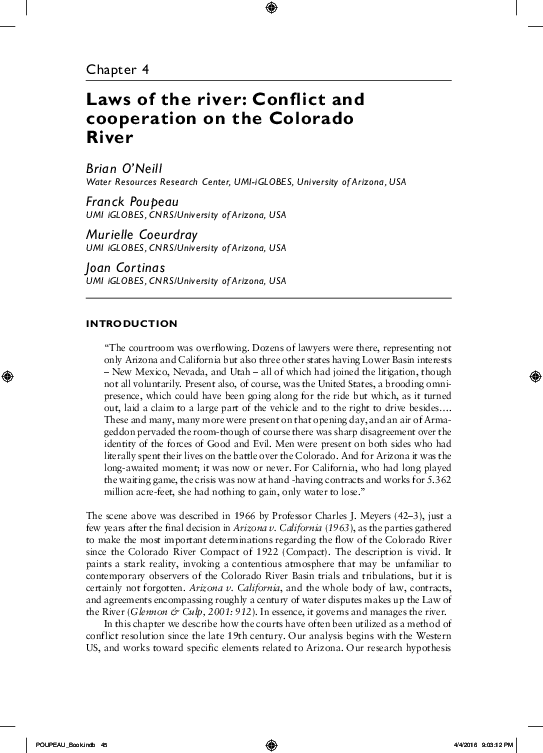 (PDF) Laws of the river: Conflict and cooperation on the Colorado River