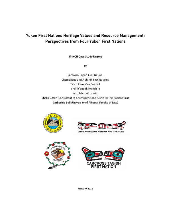 (PDF) Yukon First Nations Heritage Values and Resource Management ...